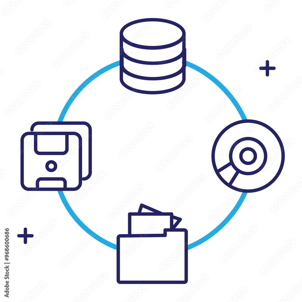 Data Categories and Types Icon Design, data variety, structured data ...