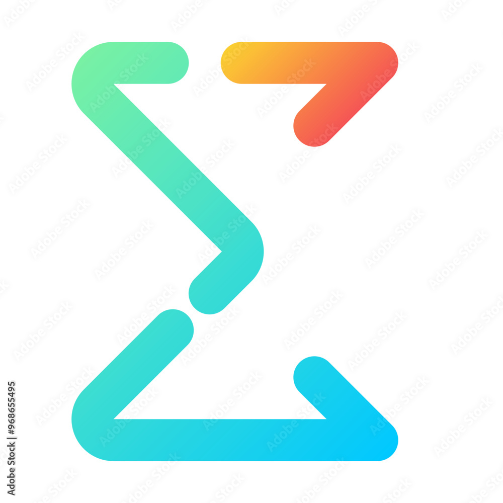 Sigma Icon Gradient Two-Tone Broken Line Style Stock Vector | Adobe Stock
