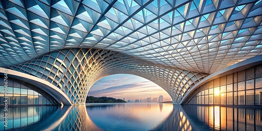 Luxurious abstract architectural background with parametric features ...