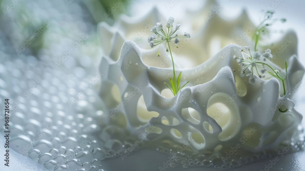 3D printed food, an intricately designed dish created using 3D printing ...