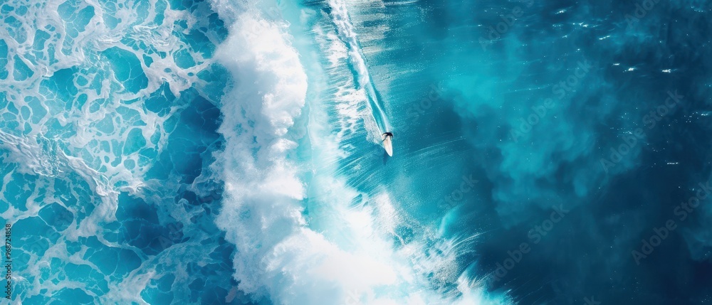 Surfer Embracing the Ocean's Power, soaring above a vibrant wave ...