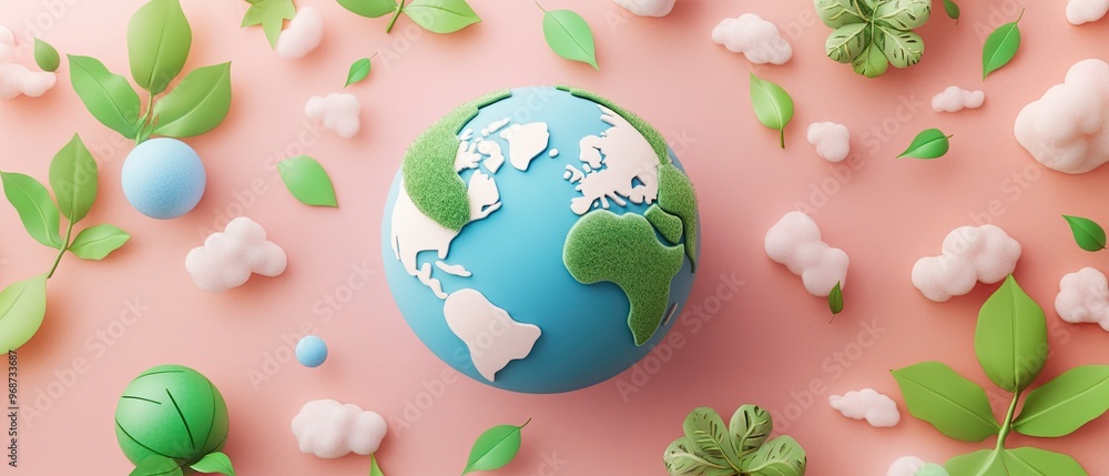 Climate change awareness campaigns flat design top view eco-friendly ...