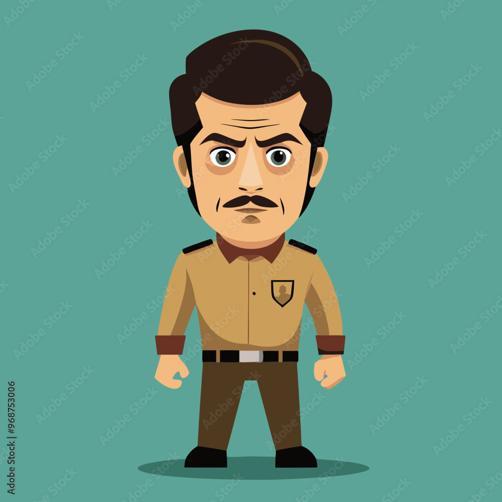 Indian Police 2D Cartoon Character for Animation in T-Pose - Front ...