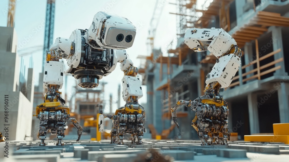 Autonomous AI-controlled construction robots building homes and ...