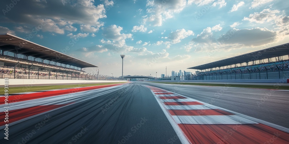 A race track with red and white lines. Stock Illustration | Adobe Stock
