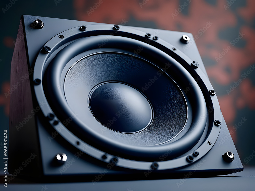 Red Background Angled Audio loudspeaker box auditorium speaker ...