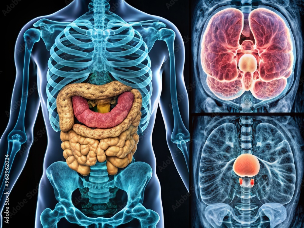 "Gastrointestinal tract MRI scan images depicting stomach contents ...