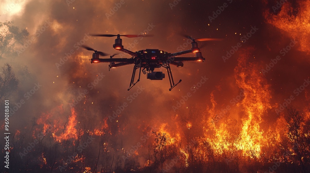 Autonomous AI-guided firefighting drones combating wildfires with ...