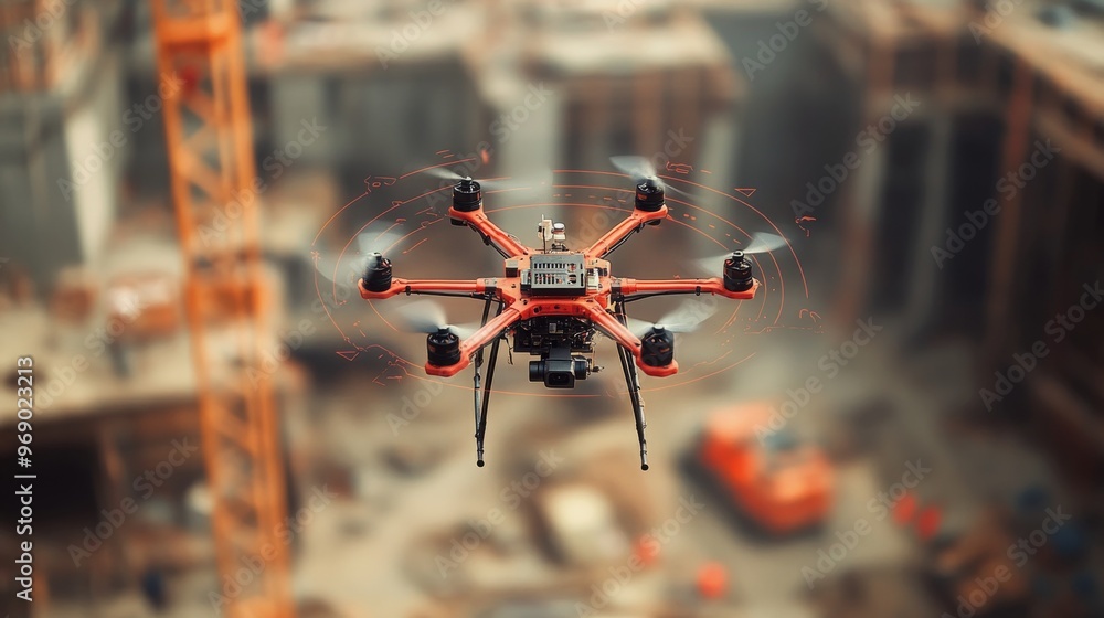 Autonomous AI-guided inspection drones monitoring construction sites ...