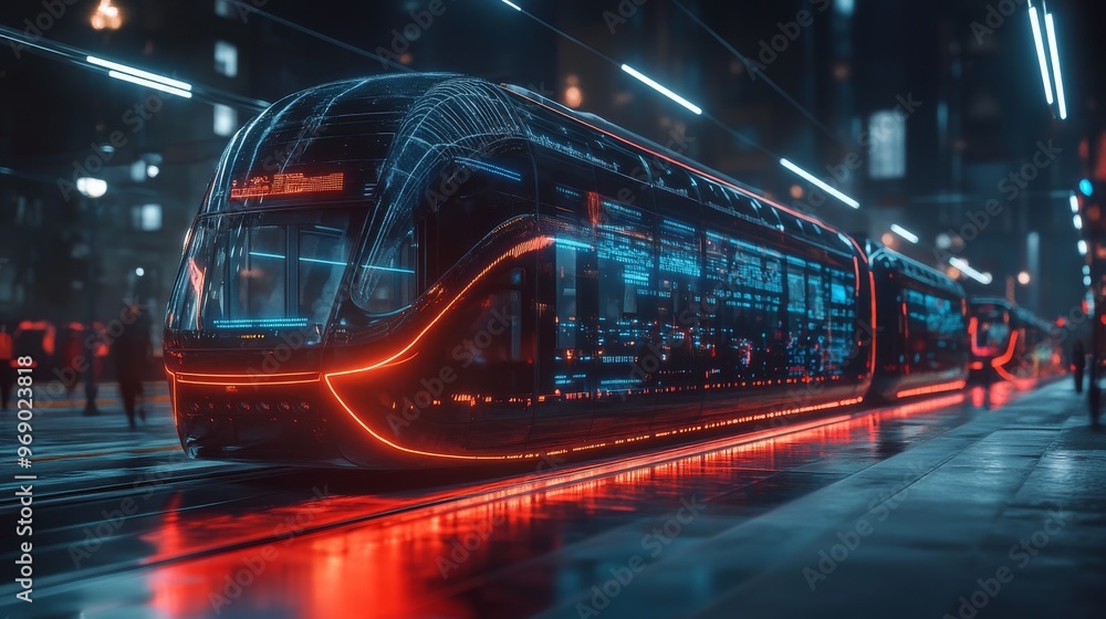 Futuristic AI-powered public transport that adapts routes in real-time ...
