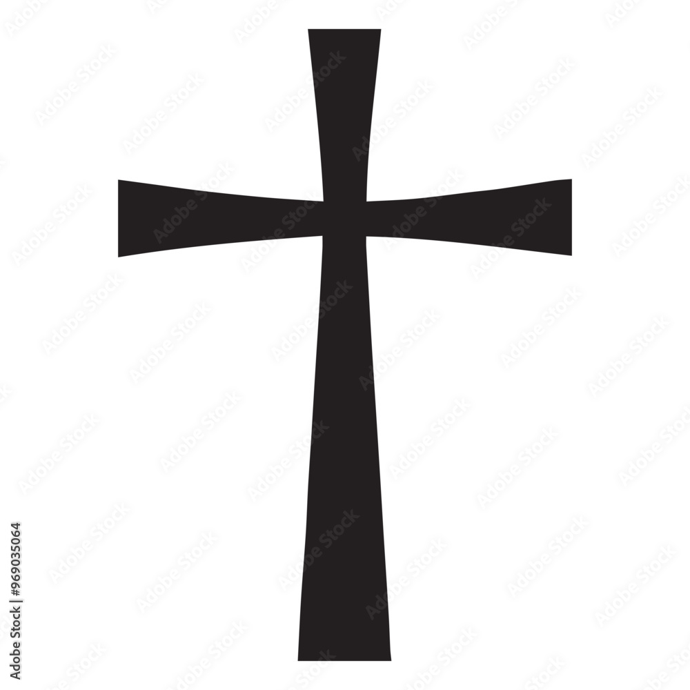 Christian Cross Silhouette Clipart - Traditional Cross vector ...