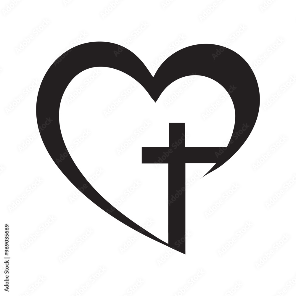 Christian Cross Silhouette Clipart - Traditional Cross vector ...