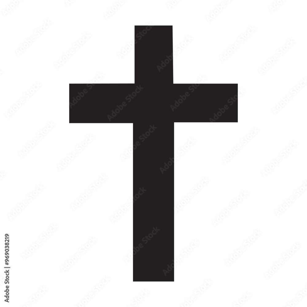 Christian Cross Silhouette Clipart - Traditional Cross vector ...