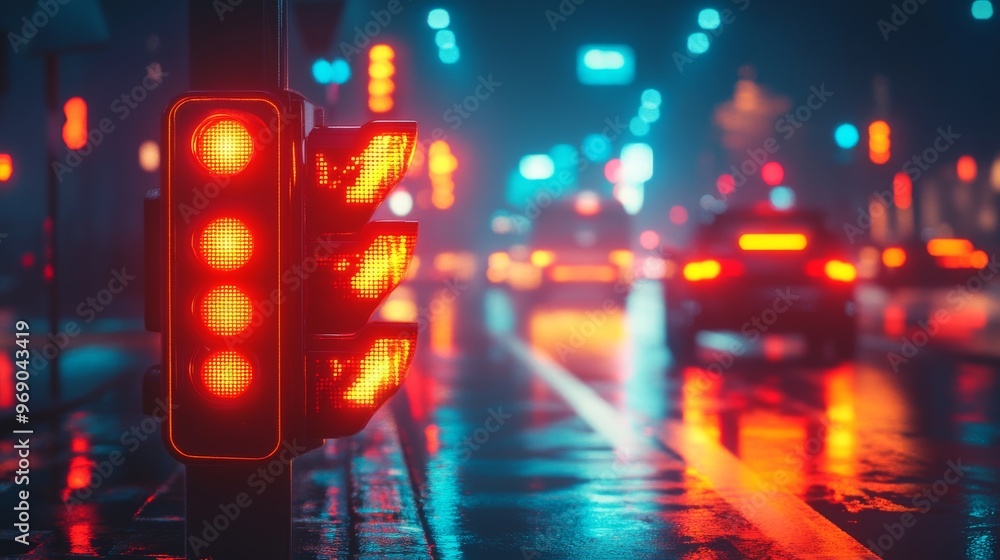 Futuristic AI-powered smart traffic signs changing based on real-time ...