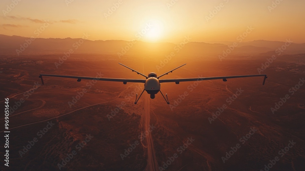 Autonomous AI-powered border security drones patrolling large land ...