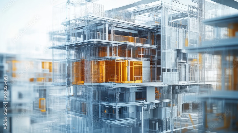 Autonomous AI-powered construction robots assembling modular buildings ...