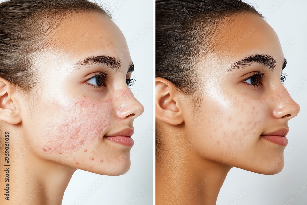 Acne before and after photos, showing the effectiveness of a skincare ...