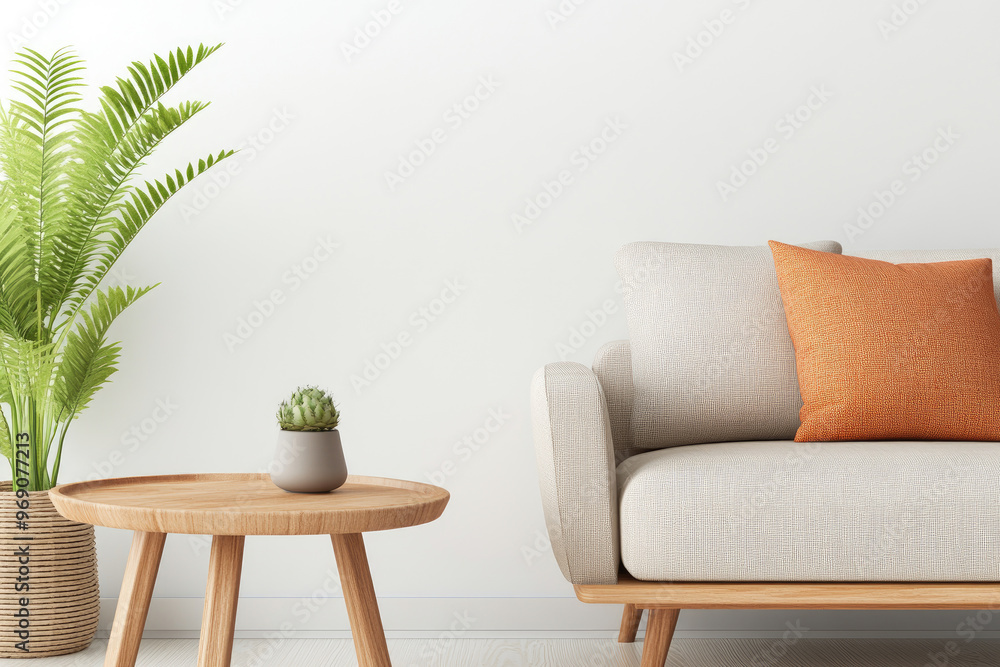 Explore a stylish 3D rendered modern furniture living room decor set ...