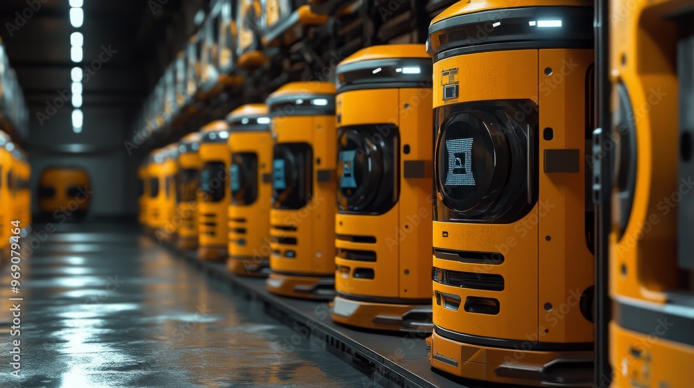 Stock-Illustration „Futuristic autonomous waste management systems with AI sorting and recycling ...