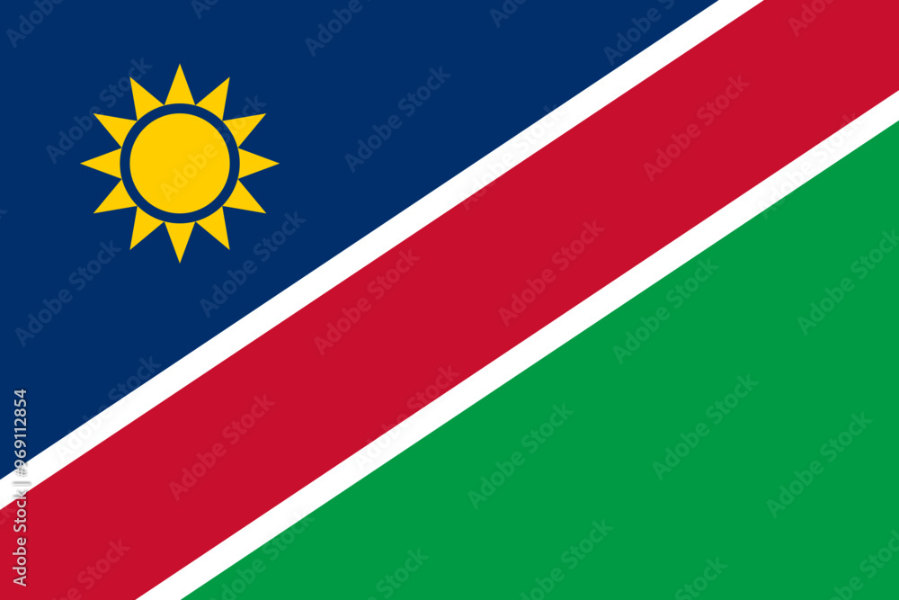 The official national flag of Namibia. Flag of the Republic of Namibia ...