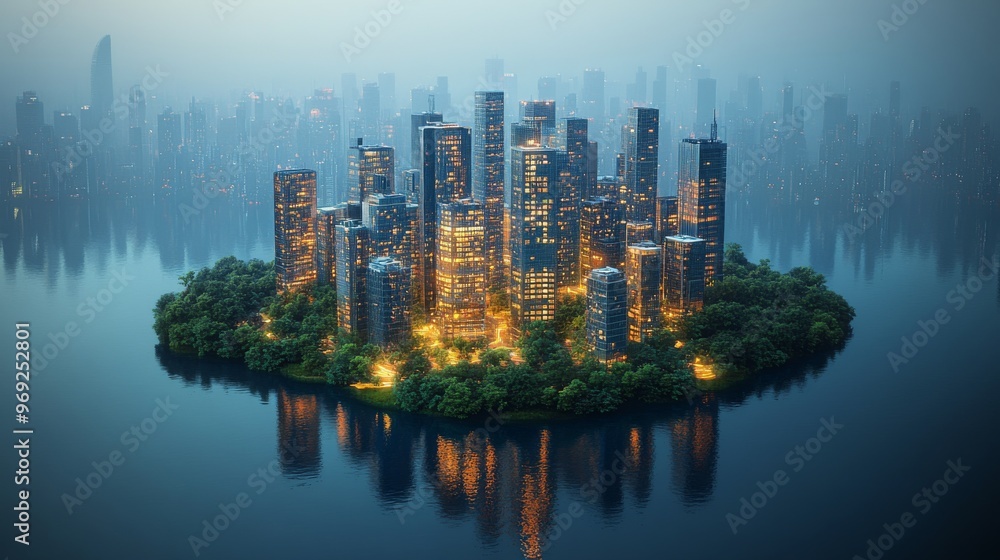 Futuristic AI-driven urban planning systems designing future cities ...