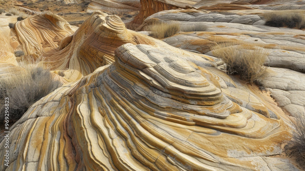 Smooth curves and sharp edges are the result of years of wind erosion ...