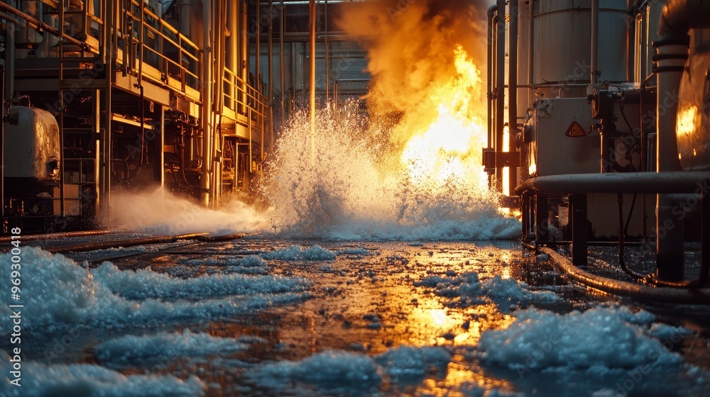 Industrial Fire Suppression System Malfunction with Foam Spraying ...
