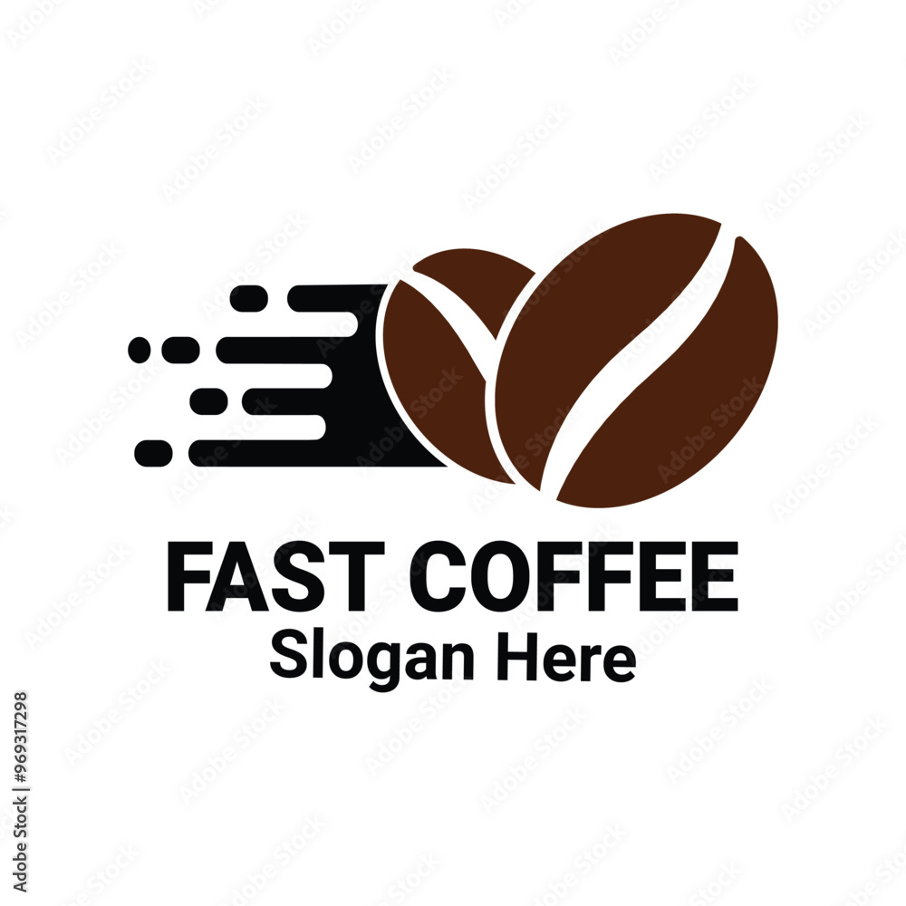 Fast Hot Coffee Beans Icon Logo For Coffee Shops, Restaurants and Cafes ...