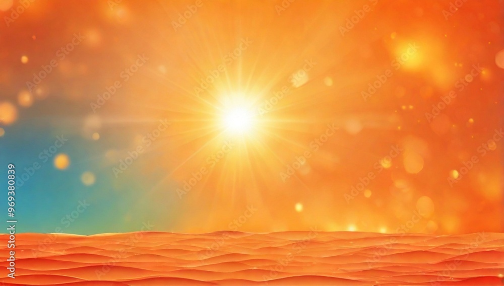 Hot weather background. Abstract orange sun background. Summer heat ...