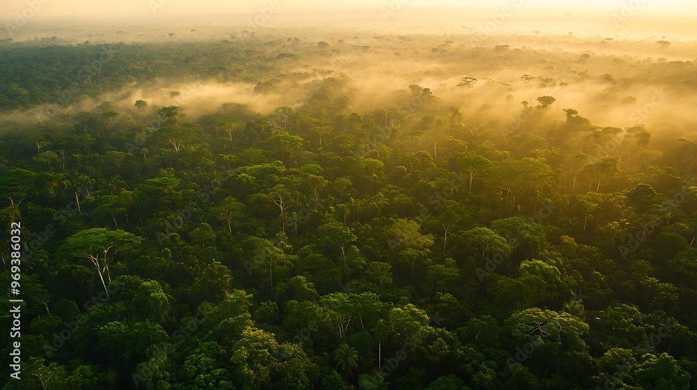 Aerial view of the Amazon rainforest, highlighting the vastness of the ...