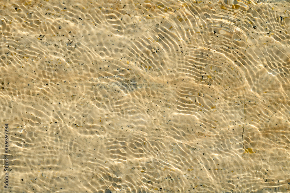 Shallow sea water and beach sand, for background and texture Stock ...