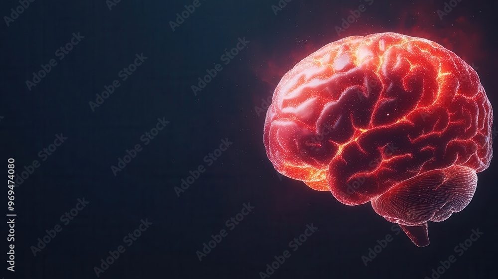 Advanced AI firewall visualized as a glowing digital brain protecting ...