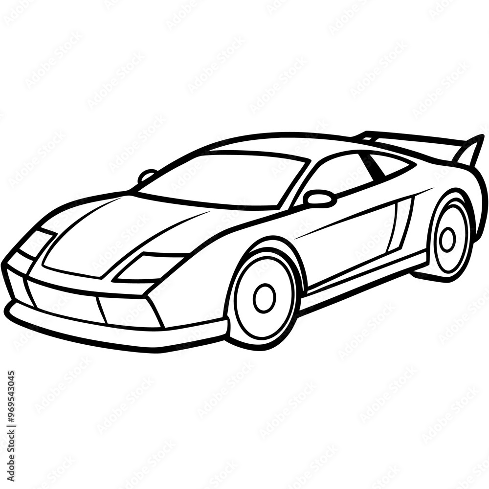 racing car outline coloring book page line art drawing Stock Vector ...