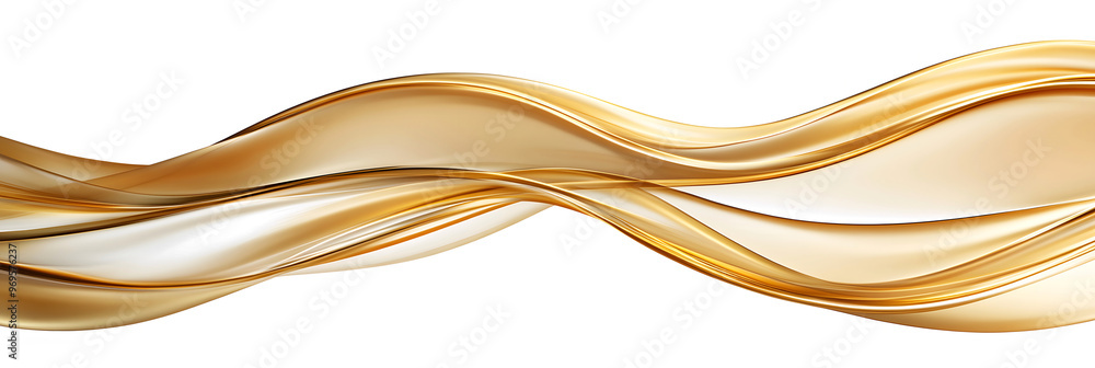 luxury abstract shiny golden wave on transparent background. design ...