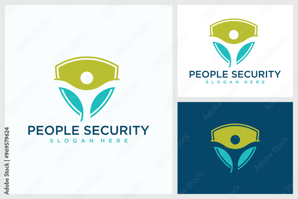 Inspirasi Desain People Security. Templat Desain Logo Vektor Simbol ...
