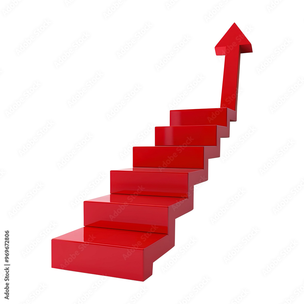 red arrow stairs isolated on transparent background remove png ...