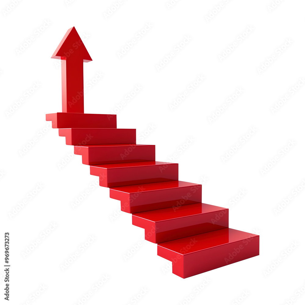 red arrow stairs isolated on transparent background remove png ...