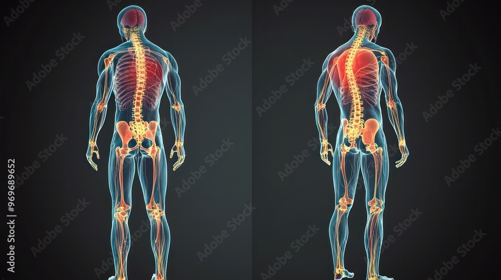 Side-by-side comparison of pain in the male and female bodies. affected ...