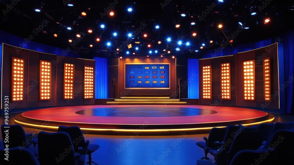 Podium stage for television studio modern theater shows concept ...
