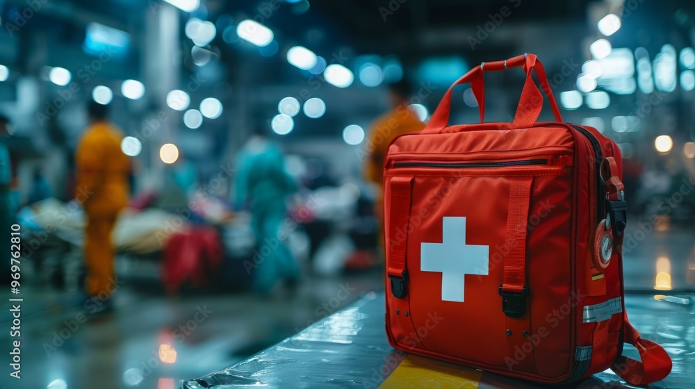 Emergency Care in a Conflict Zone: First Aid Kit Representing Critical ...