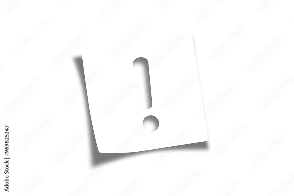Note paper with exclamation mark on transparent background Stock ...