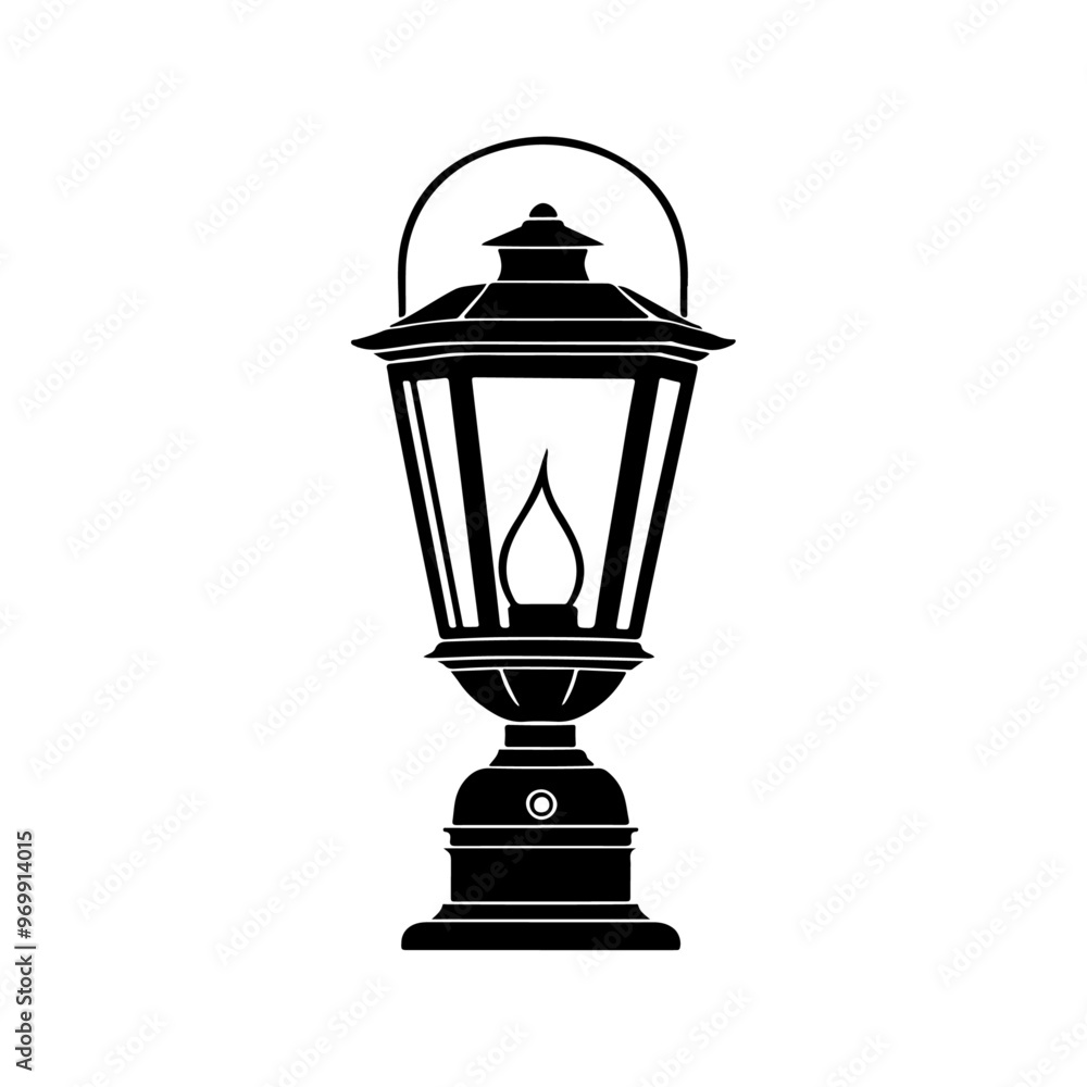 European Lantern Silhouette Icon - Transparent Background Clipart ...