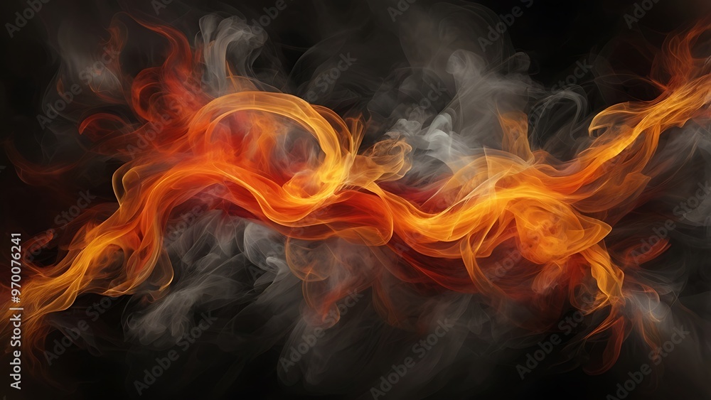 Digital abstract artwork with a dynamic and vibrant display of swirling ...