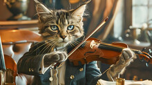Vintage Art Music Cats Free Stock Photo - Public Domain Pictures