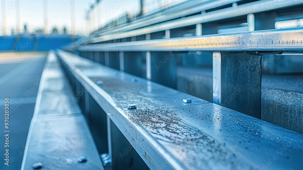 Bleachers: Elevated, open-air seating areas made of aluminum or steel ...