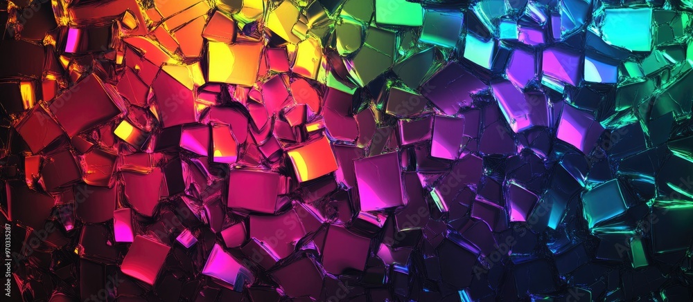 Seamless Holographic Effect Background Digital Iridescent Glare Dark ...