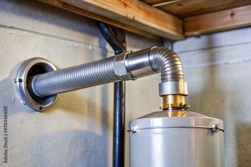 Clear water heater vent pipe clearance gap with sufficient space ...