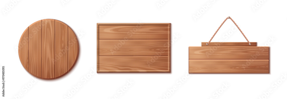 3d wood texture sign board. Wooden plank frame for saloon. Realistic ...