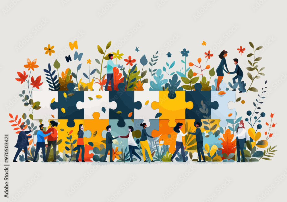 Collaborative Teamwork Concept: Diverse People Holding Puzzle Pieces ...
