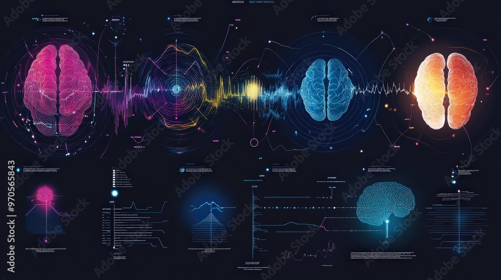 infographic about brain waves, featuring labeled diagrams of various ...